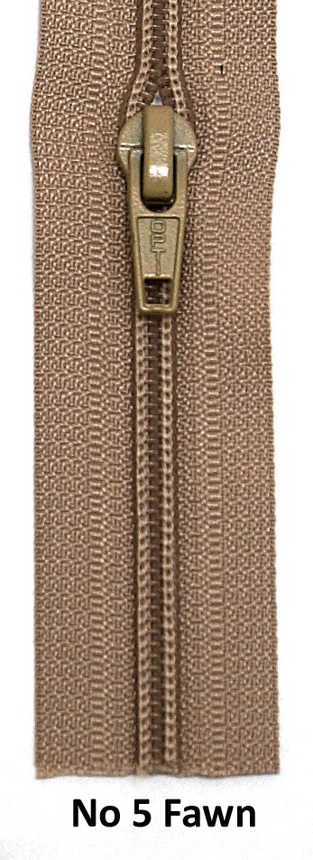 No 5 Fawn Continuous Zip | Upholstery Zips | J A Milton