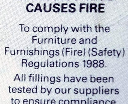 Carelessness Causes Fire - Sew In label - J A Milton