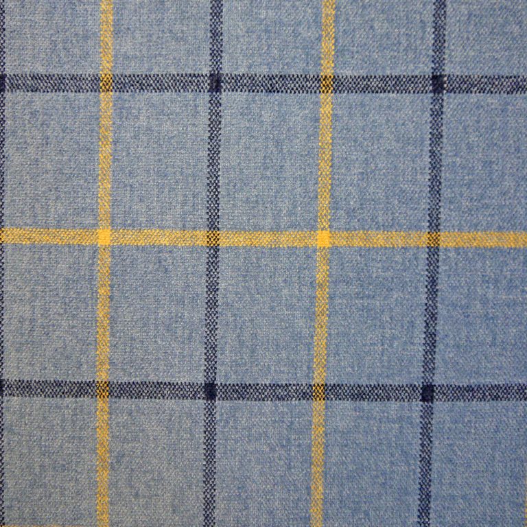 Lana Window Pane Fabric Col Ocean | J A Milton